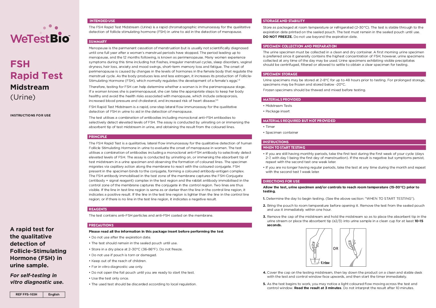 Perimenopause (FSH) Home Test Kit (2 Pack)