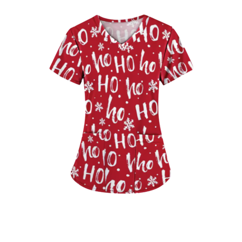 Christmas Scrub Tops - Santa (3 Pack)