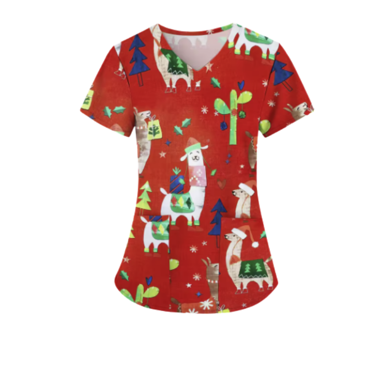 Llama Scrub Tops -(3 Pack)