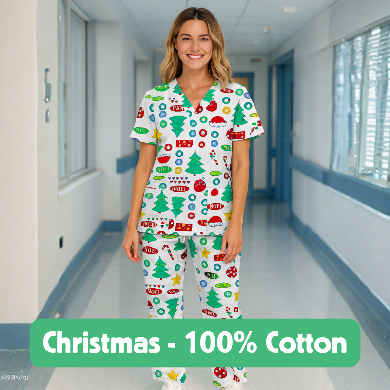 Cotton Scrub Set - Christmas